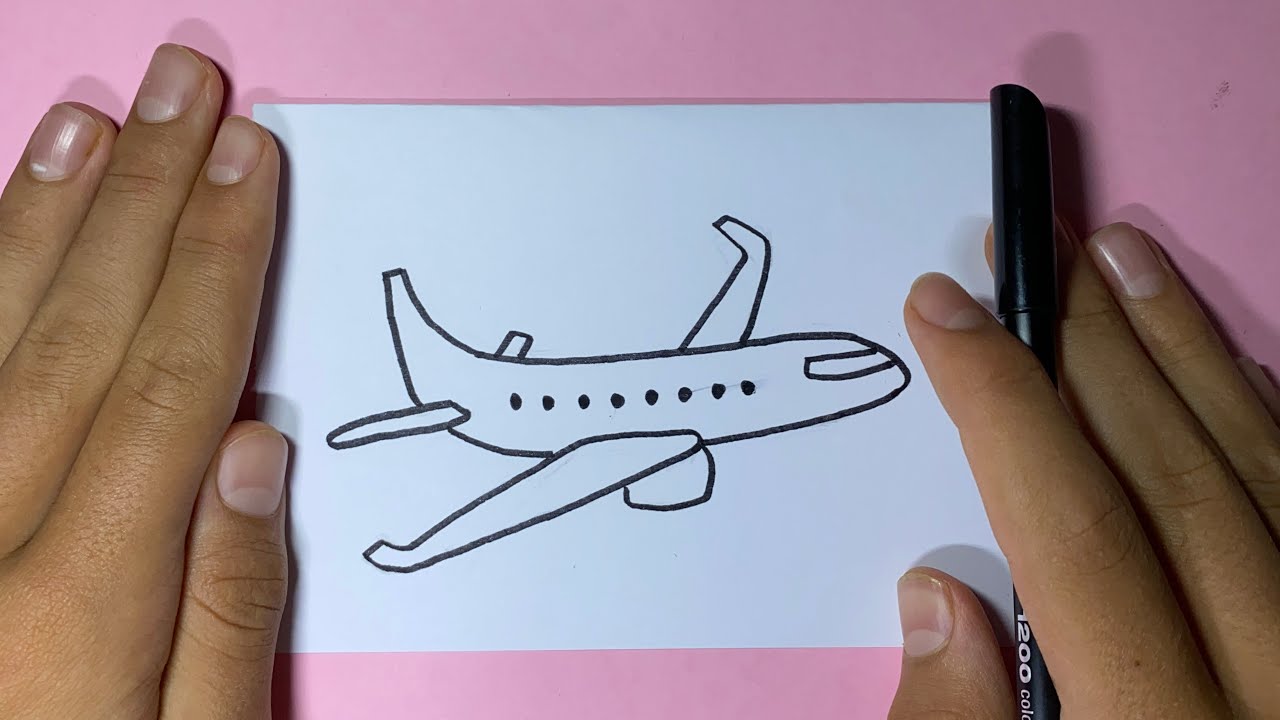 COMO DIBUJAR un AVIÓn FÁCIL y paso a paso - YouTube