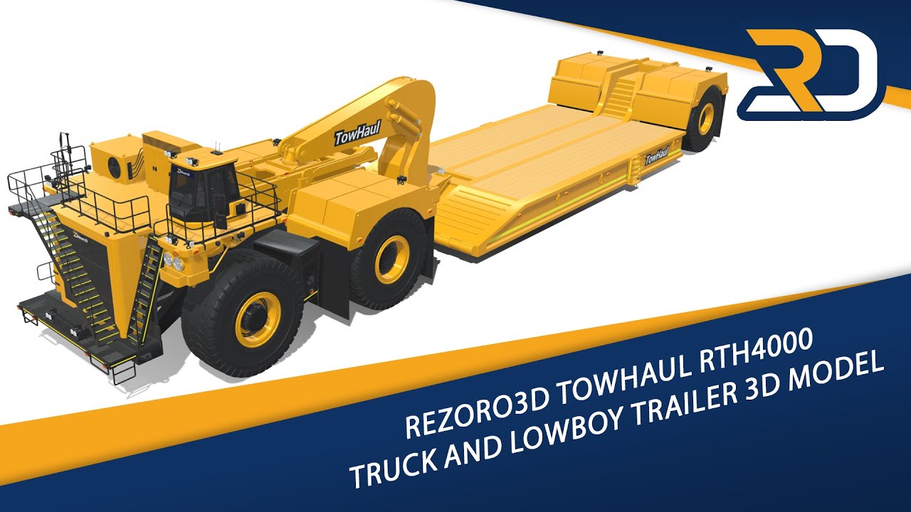 TowHaul RTH4000 Truck & LowBoy Trailer 3D Model | Ultra-Detailed Mining ...