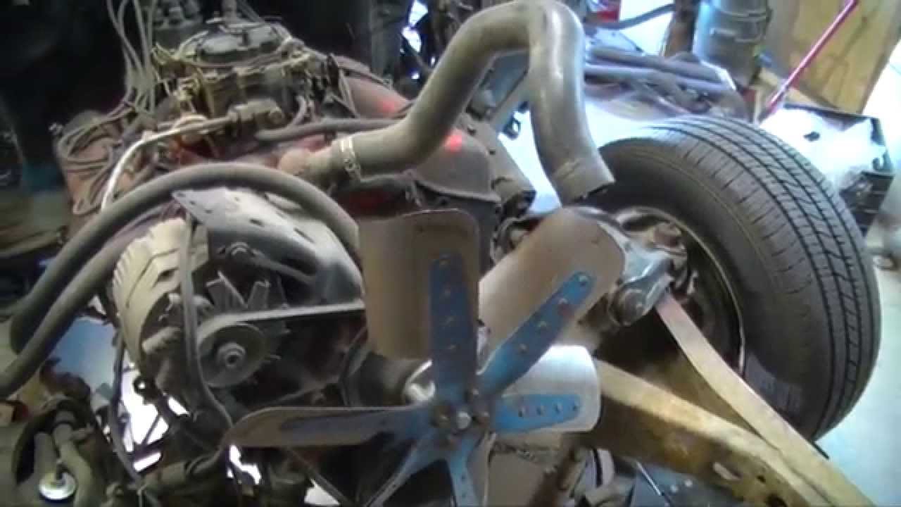 Pulling the Engine out of the 57 Chevy - YouTube