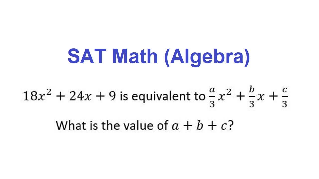SAT Math (Algebra) - YouTube