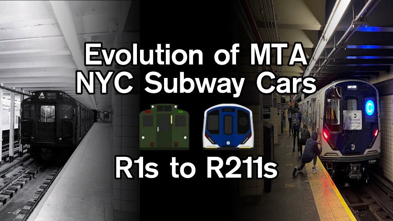 Evolution of the NYC Subway Cars From the R1s to R211s - YouTube