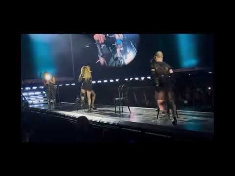 Madonna falls off chair and laughs during open your heart in Seattle ...