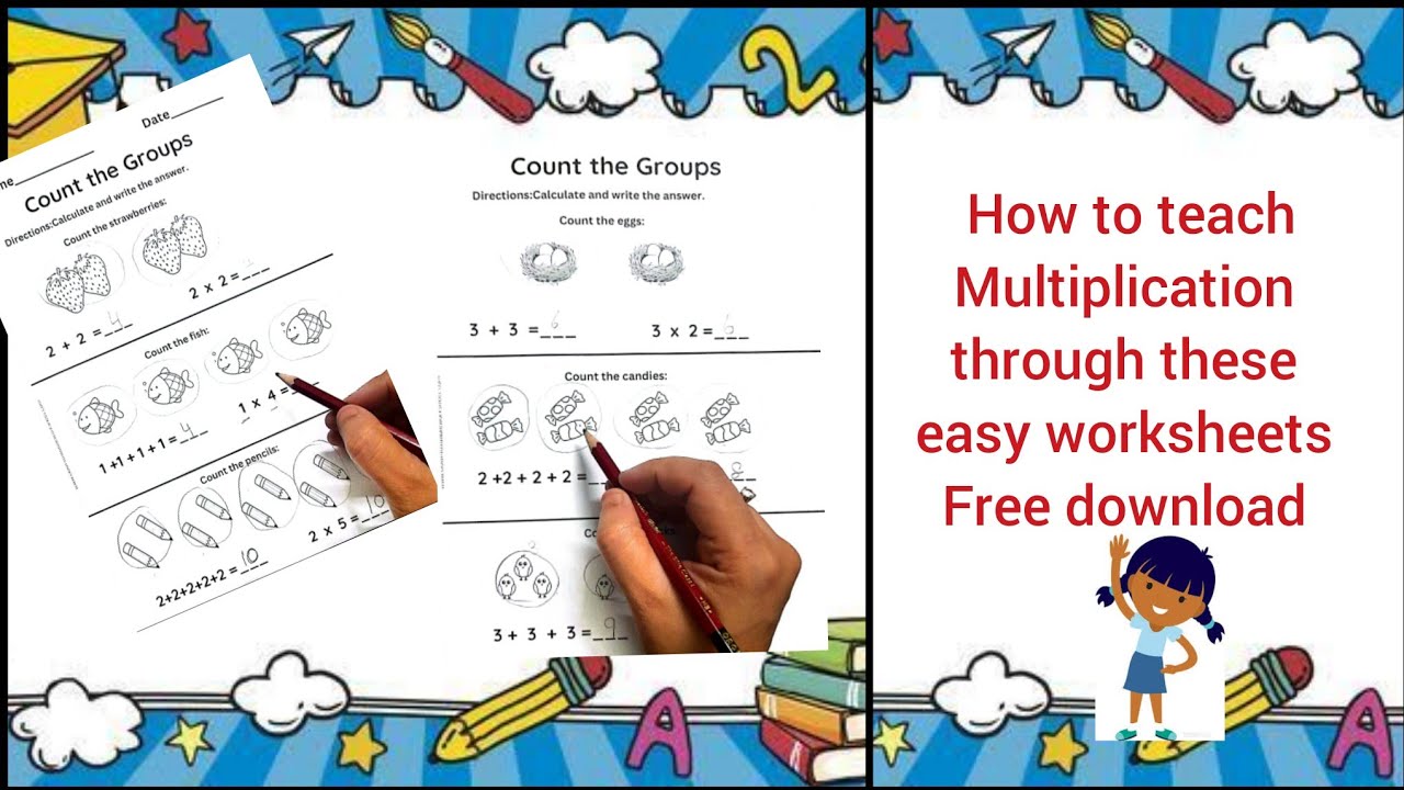 Easy #Multiplication worksheets for little beginners ||Learn to count ...