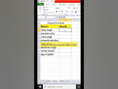 🔥👍Proper() formula in excel | proper() function in excel #excelformula #exceltips - YouTube