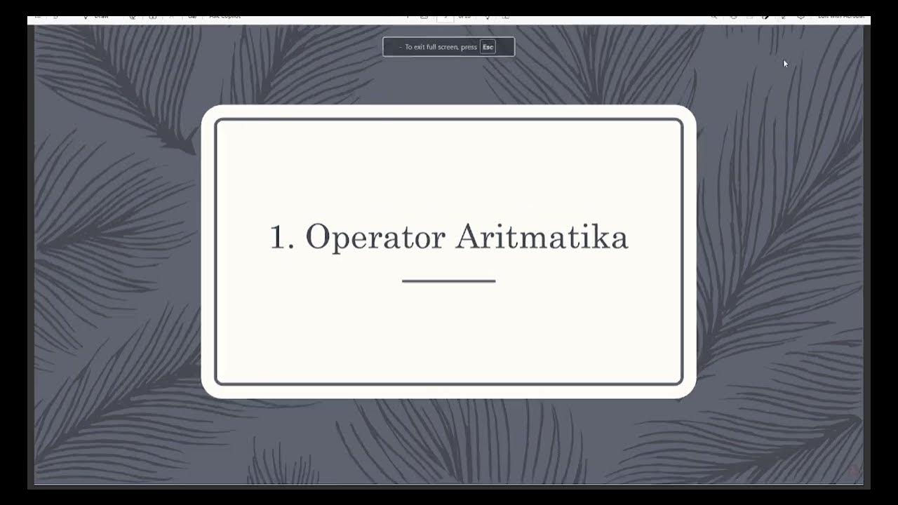 Tugas Video Tutorial Tentang Operator Aritmatika Pada Bahasa Program C ...