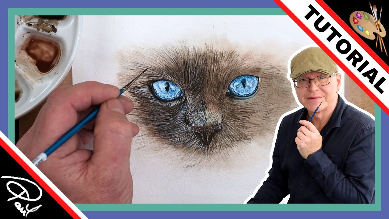 Watercolor CAT PAINTING Tutorial - YouTube