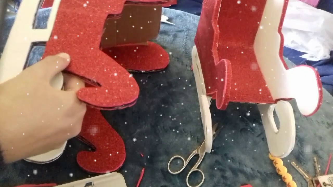 Especial Navidad: precioso trineo de cartòn para regalar o decorar ...