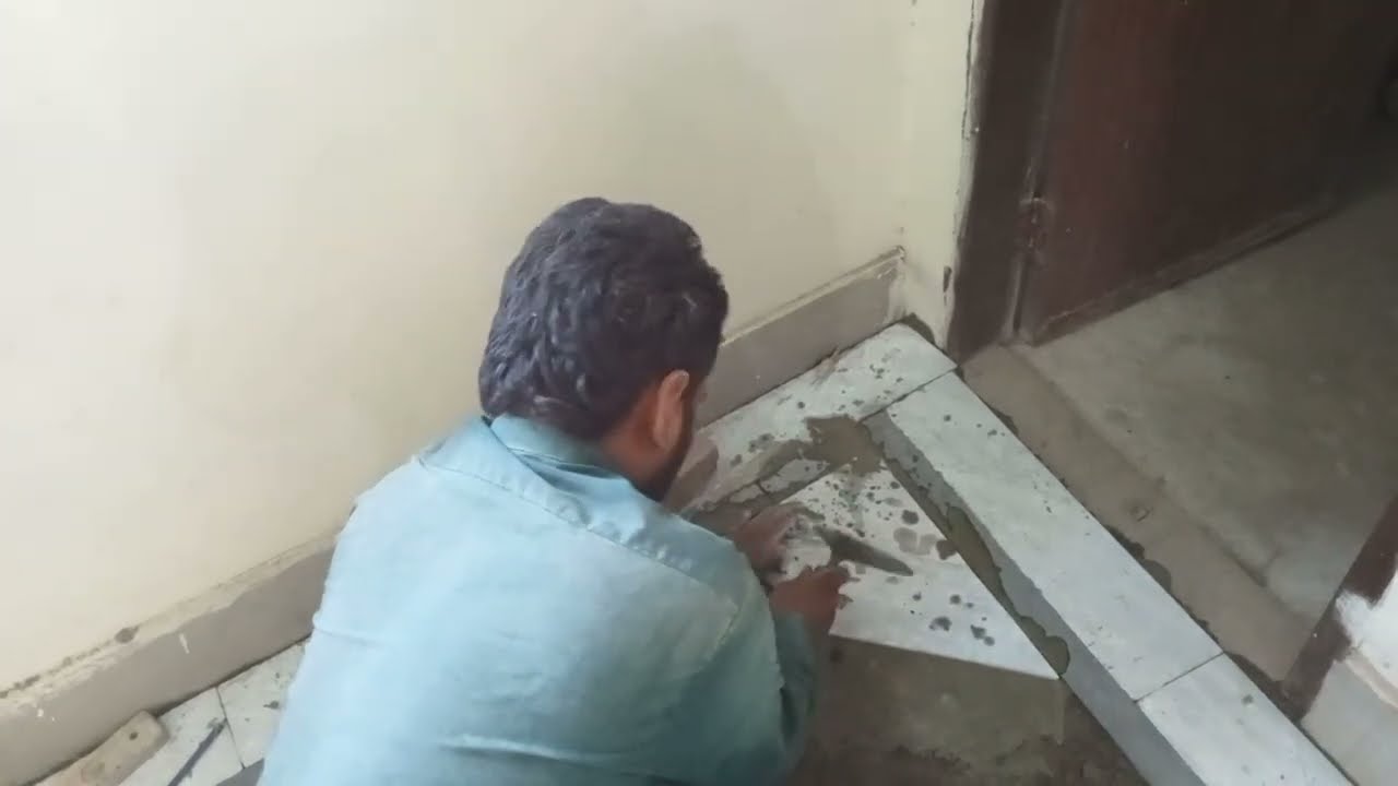 6"*24ka"marble pathar floor per lagane ka tarika - YouTube