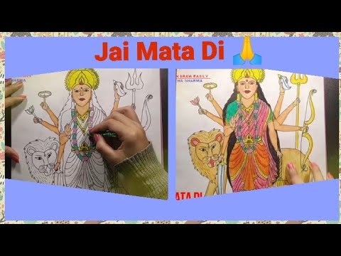 Mata Rani Drawing For Kids | Navratri Special | Drawing | Nishtha ...
