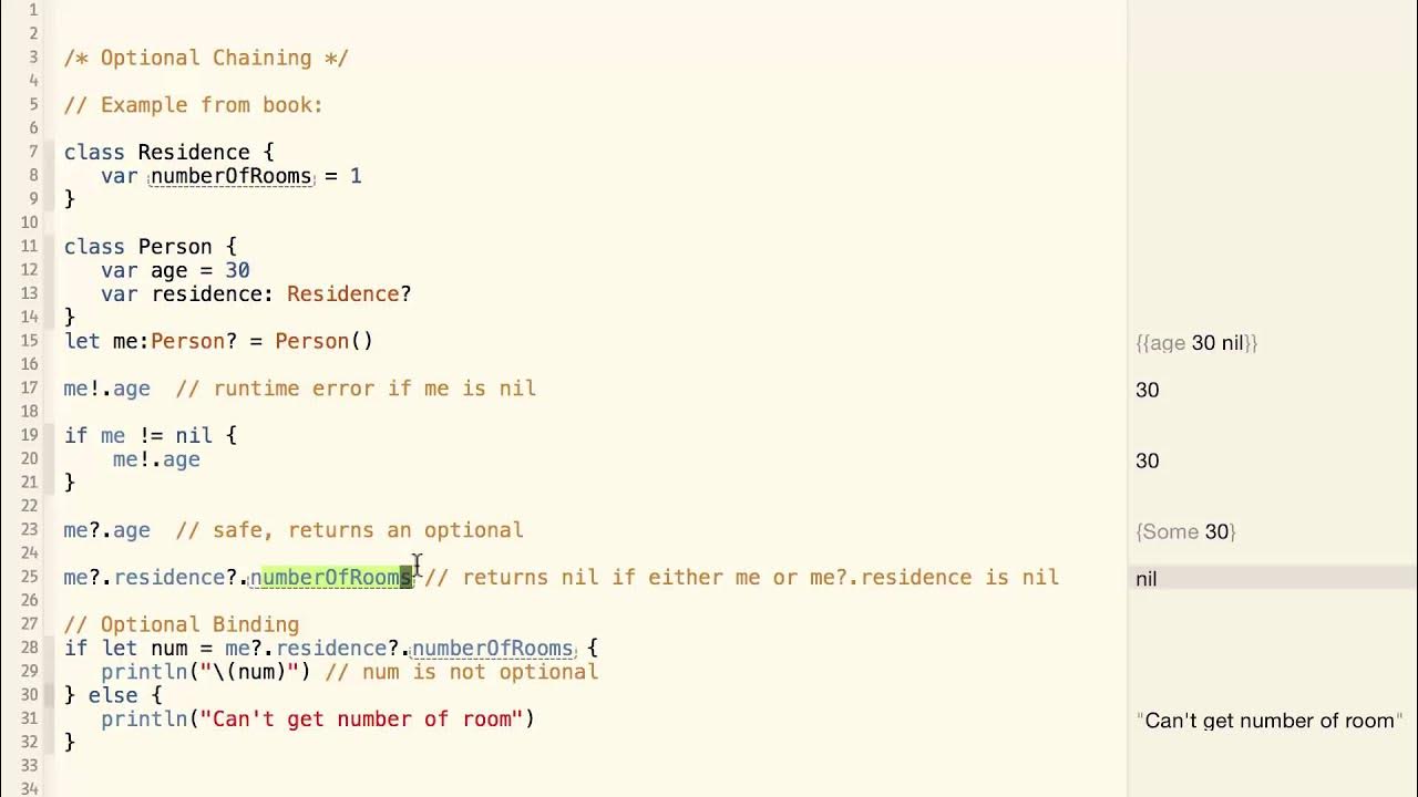 Swift Programming #19: Optional Chaining - YouTube