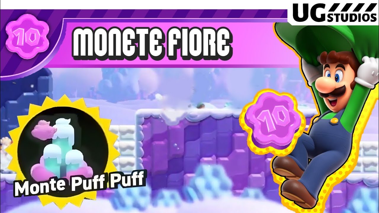 MONDO 2 - TUTTE le MONETE FIORE (Monte Puff Puff) SUPER MARIO BROS ...