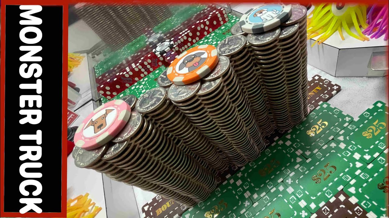 MONSTER TRUCK Coin Wall inside the High Limit Coin Pusher! || Jackpot ...
