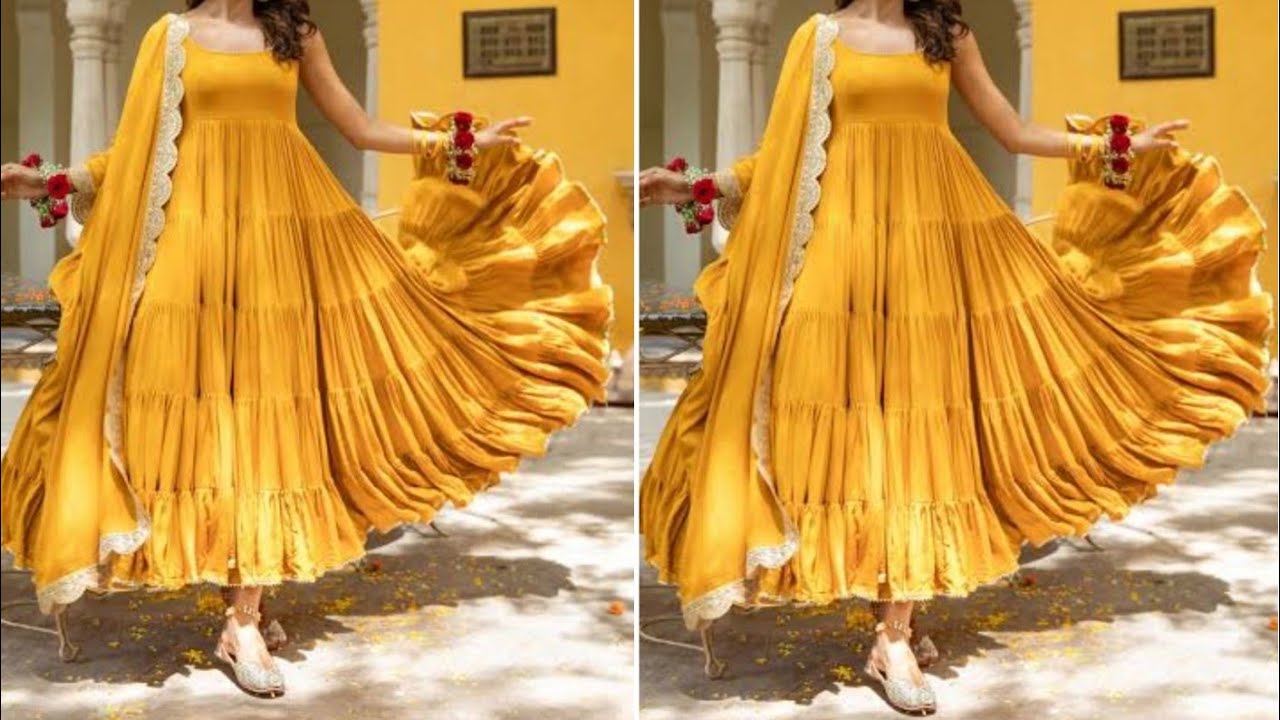 Anarkali suit cutting and stitching with step by step /कालियों वाला ...