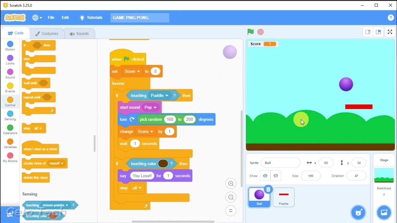 Membuat Game Ping Pong Menggunakan Scratch, Bagian 2 - YouTube
