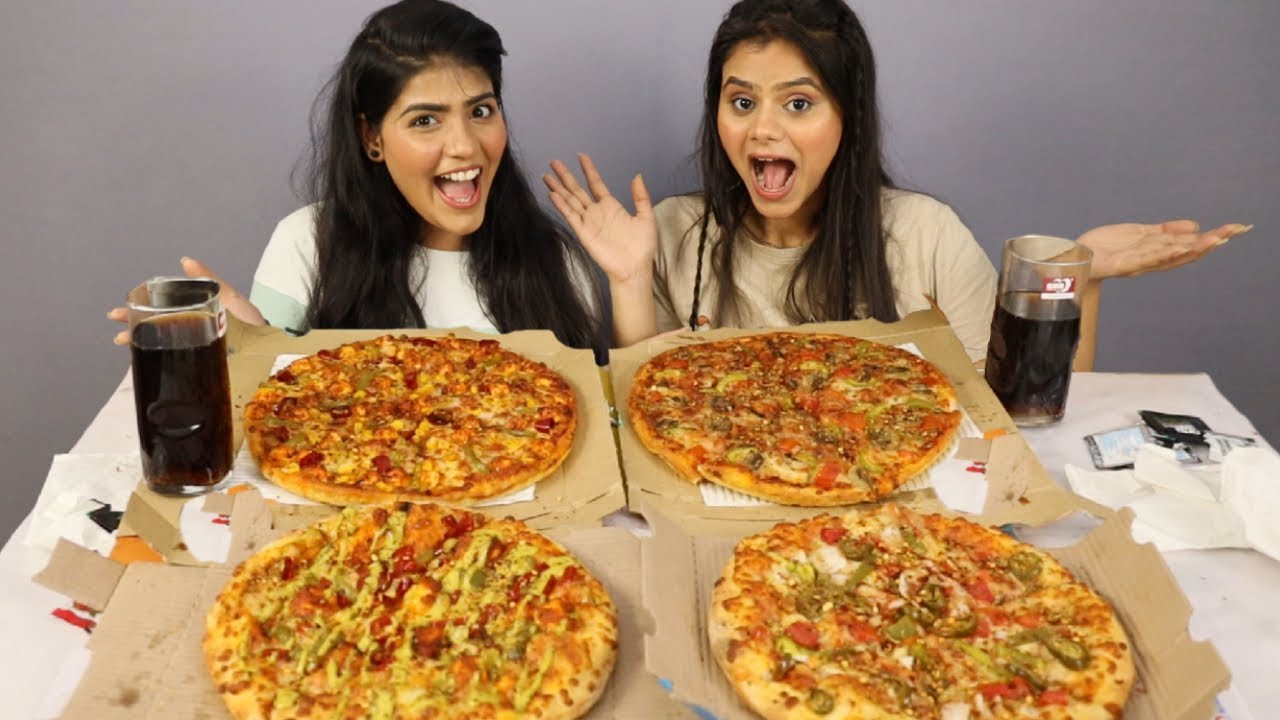 4x Large Pizza Eating Challenge | MOJO PIZZA Vs DOMINO'S PIZZA Eating ...