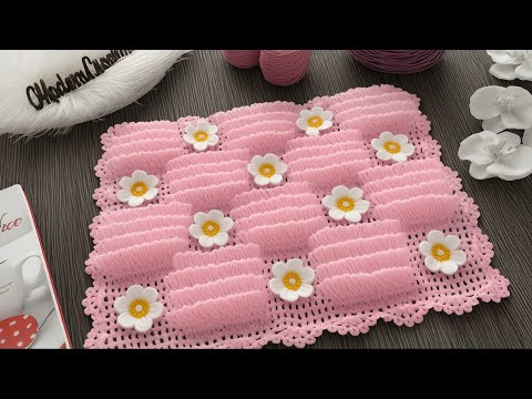 Papatyalı Püsküllü Lif Modeli/#moderncrochet