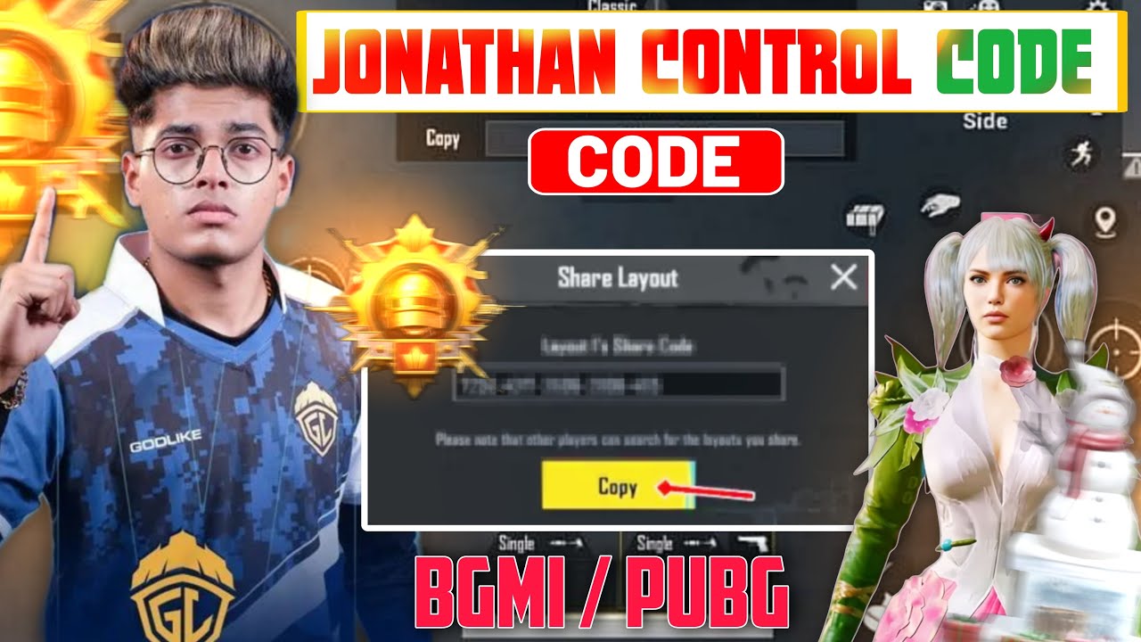 Jonathan Gaming Control Code | Bgmi Control Setting | Jonathan Control Code | Mr Emoji Gaming ...