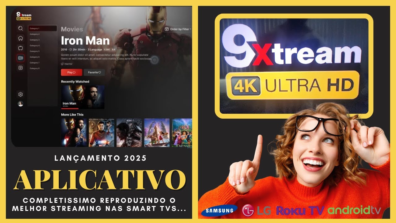 9XTREAM 4K PLAYER NOVO APLICATIVO PARA LIBERAR TUDO NA SMARTV ROKUTV ...
