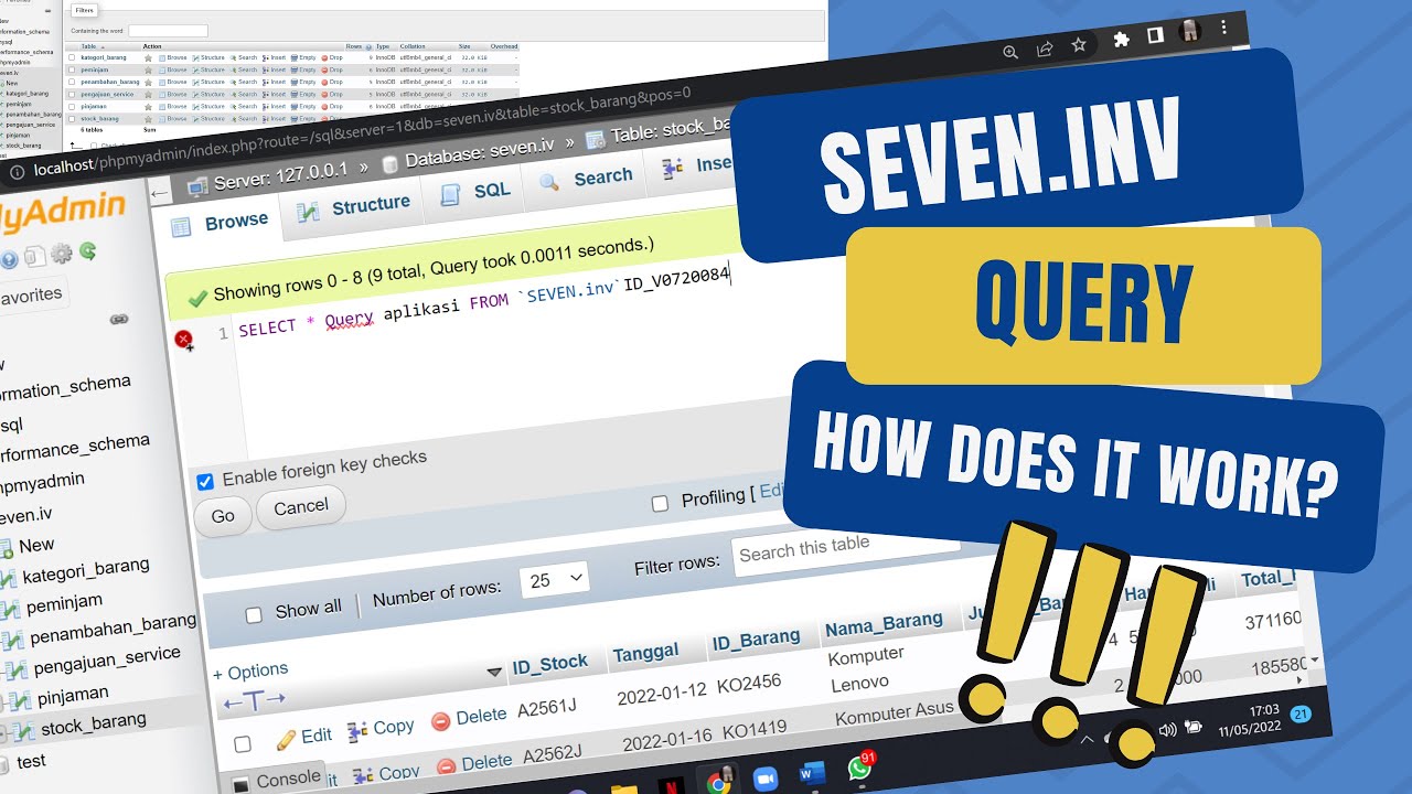 20 Case Statement SQL dalam Aplikasi Seven.inv! use XAMPP phpMyAdmin - YouTube