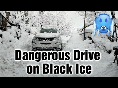 Drive on Snow ( Black Ice ) is Dangerous | Frozen Waterfall tour Drung ...