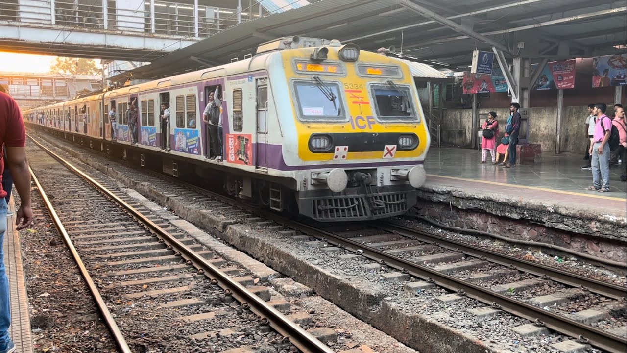 EMU Local Train at Thane Station ll Titwala Slow Local Train - YouTube