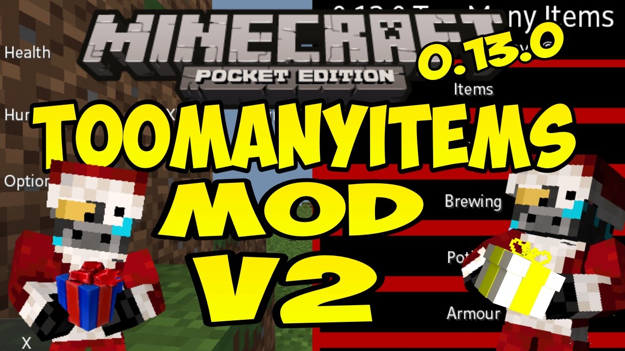 toomanyitems mod para minecraft PE 0.13.0 - YouTube