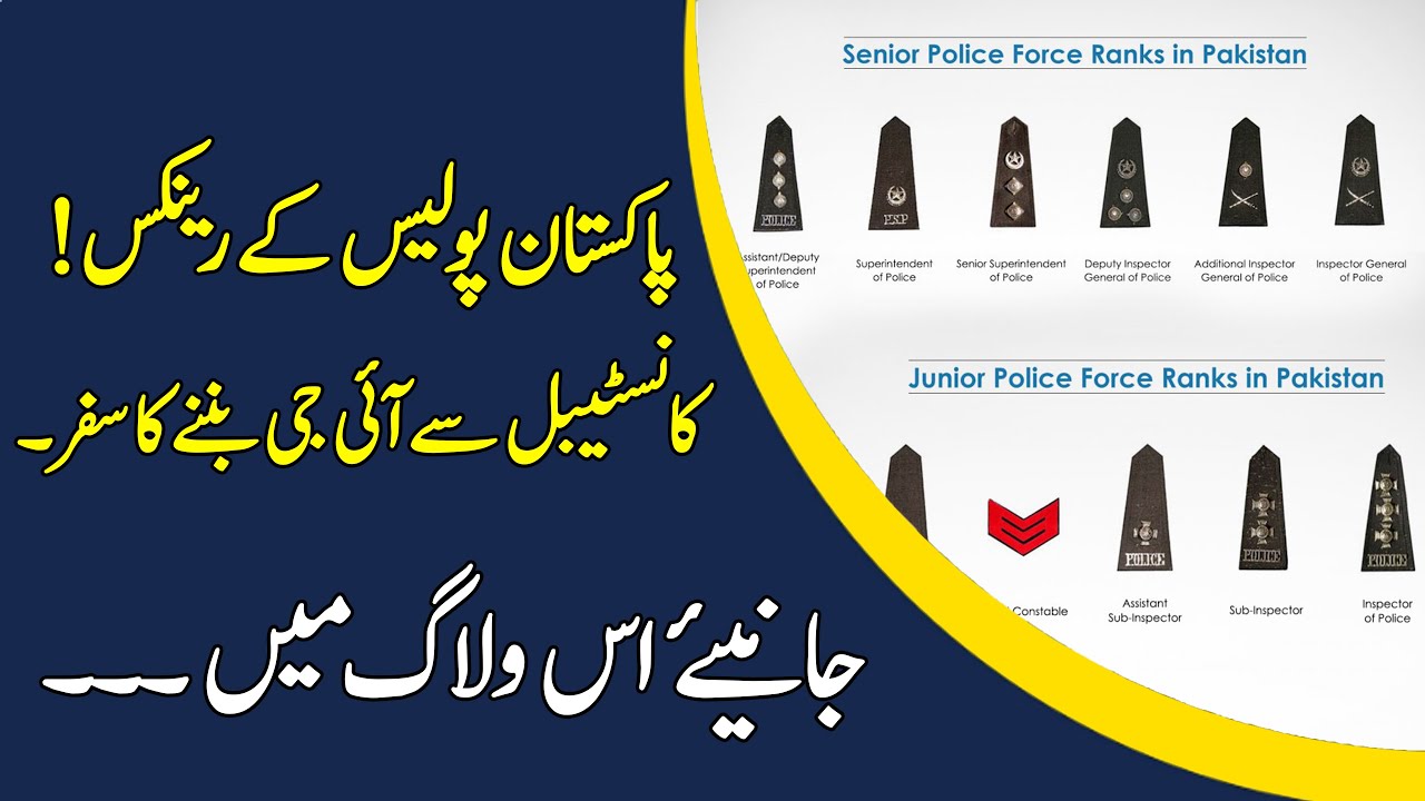 Ranks of Pakistan Police | The journey from Constable to IG | SSP ...