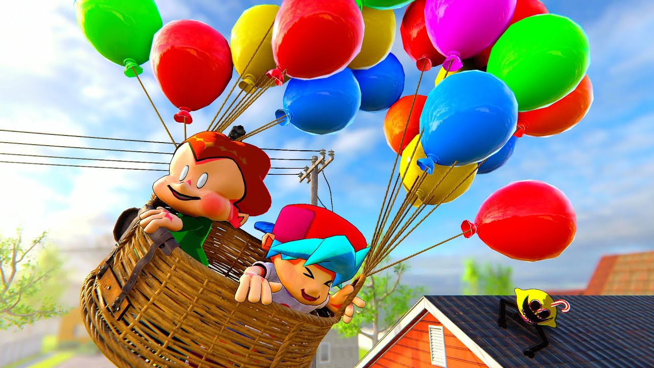 Baby Pico and Boyfriend Flying Balloons Friday Night Funkin Animation ...