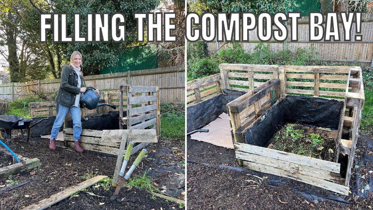 FILLING THE NEW COMPOST BAY! / ALLOTMENT GARDENING UK - YouTube