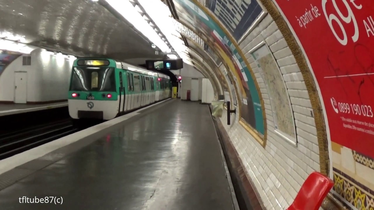 RATP Paris Métro MF77 sur la ligne 7 départ à Tolbiac - YouTube