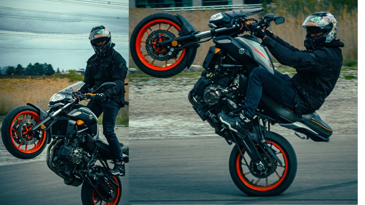 MT07 Wheelie Progress! Hitting balance point!? - YouTube