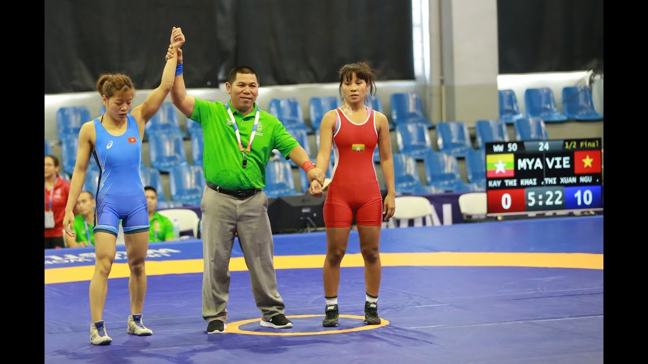 Seagames30: Woman 50kg Final 1-2: Khaing Kay Thi (Mya) VS Nguyễn Thị ...