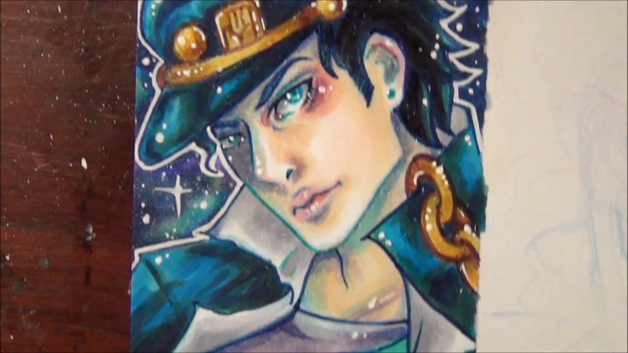 Jotaro Kujo Bookmark [copic speedpaint] - YouTube