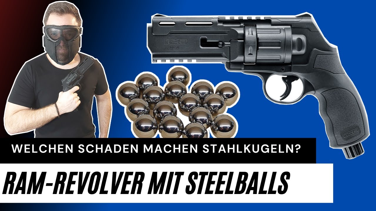 RAM-Revolver Umarex HDR 50 im Schusstest mit Steelballs - YouTube