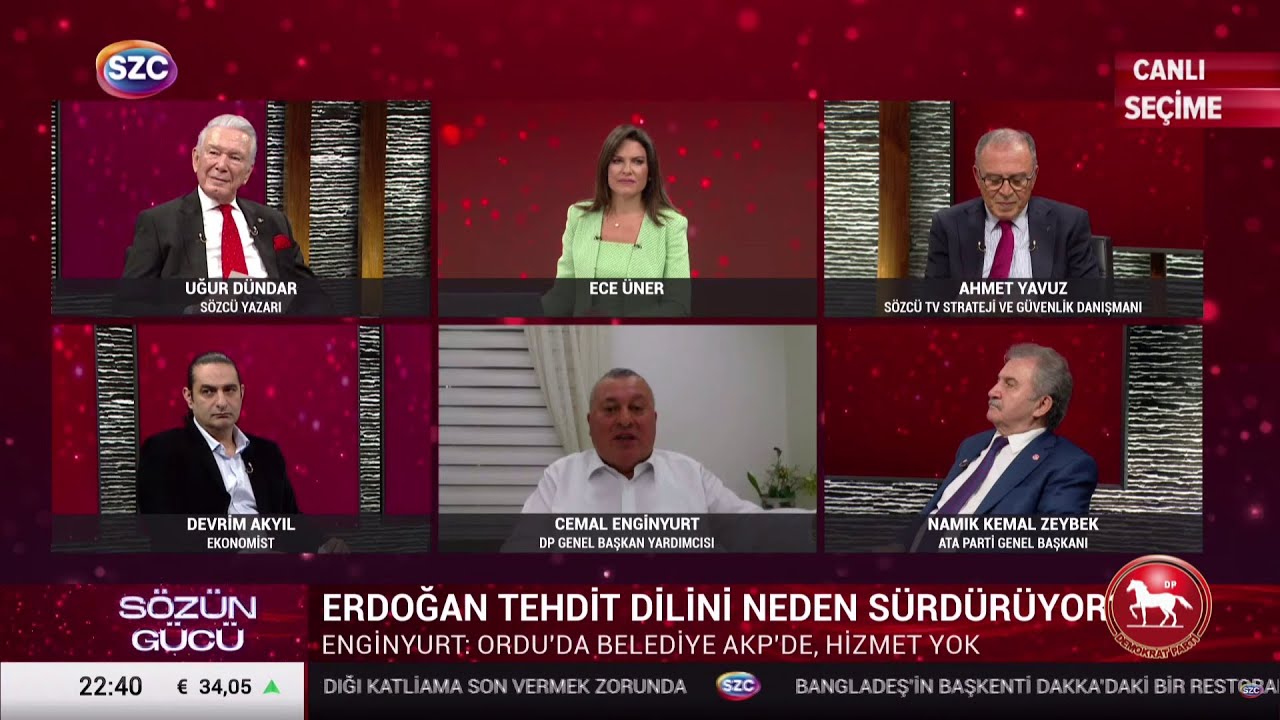 Demokrat Parti Genel Başkan Yardımcısı Cemal Enginyurt Sözcü TV'de ...