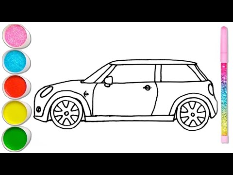 How to Draw mini Cooper sports Car Esay car drawing mini Cooper Araba ...