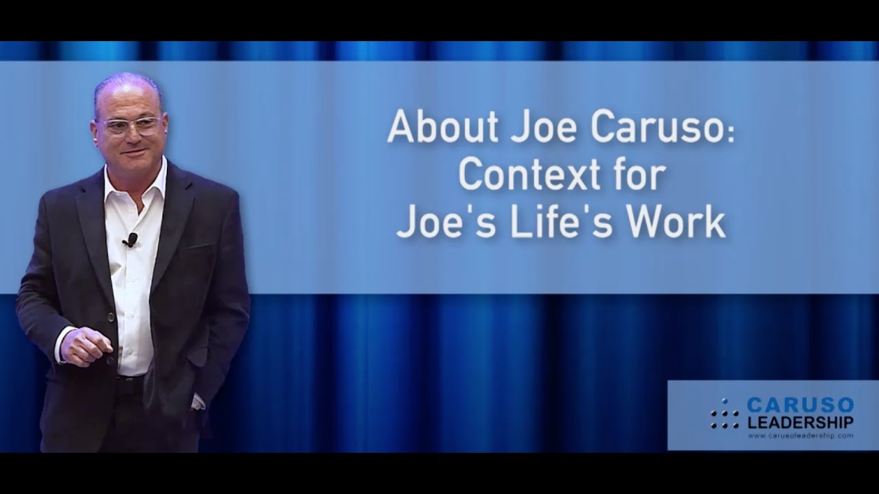 ABOUT JOE CARUSO: CONTEXT FOR JOE'S LIFE'S WORK - YouTube