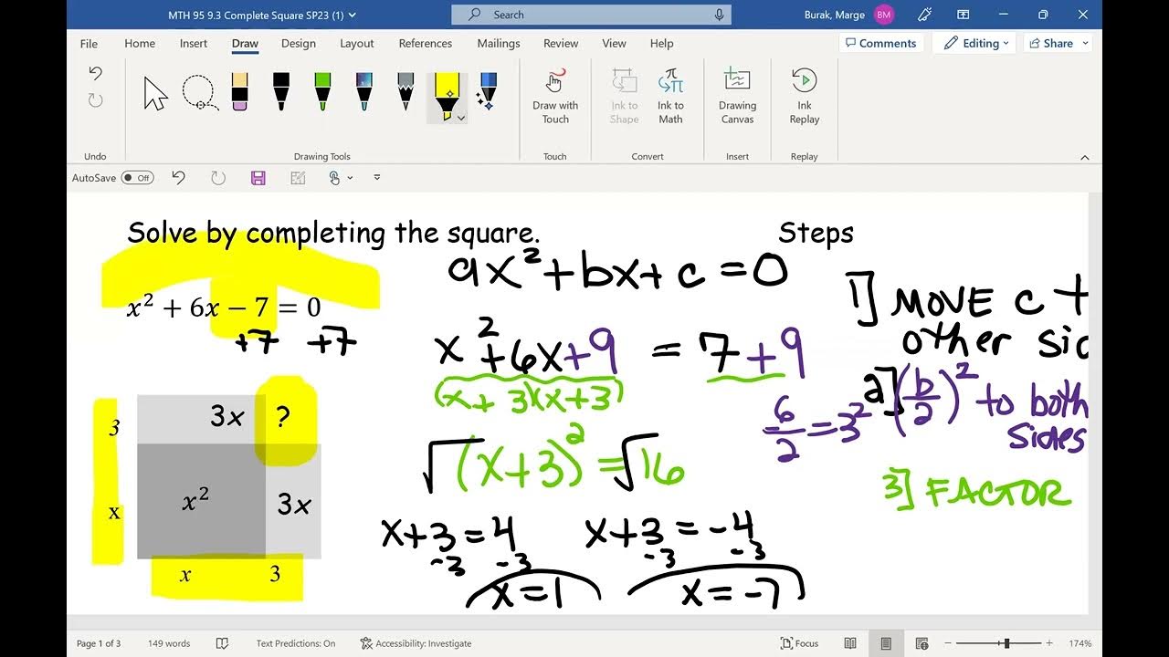 9 3A Complete Square - YouTube