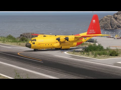 Amazing Pilot Skills! Lockheed C-130H Hercules RCAF SAR Takes Off from Short Runway