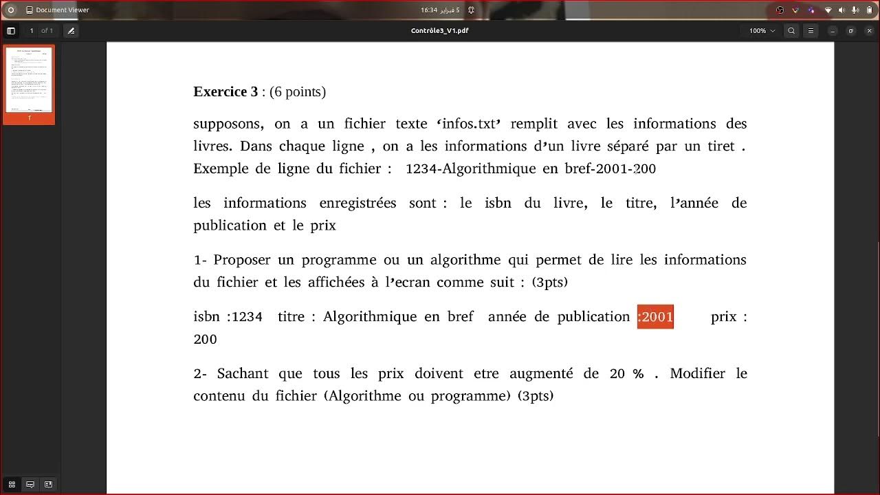 Algorithmes et python : Enoncé Exercice CC3 - YouTube