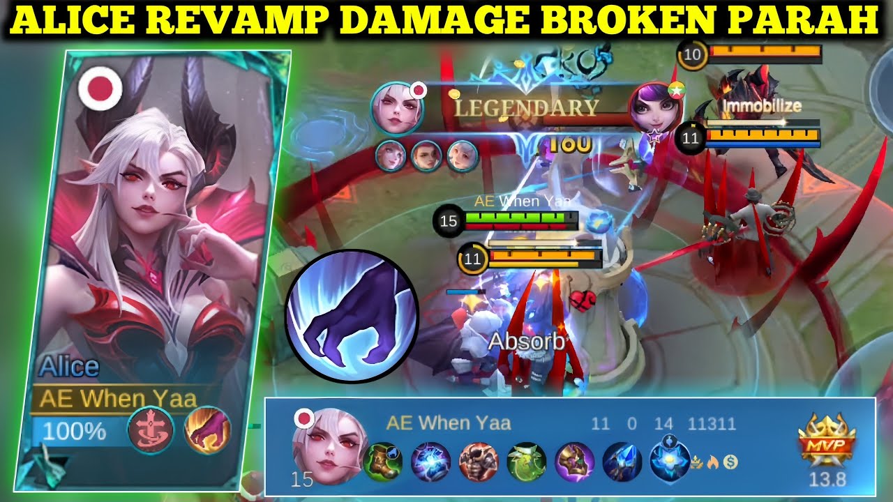 NEW ALICE REVAMP HYPER TUTORIAL BROKEN DAMAGE - MOBILE LEGENDS - YouTube