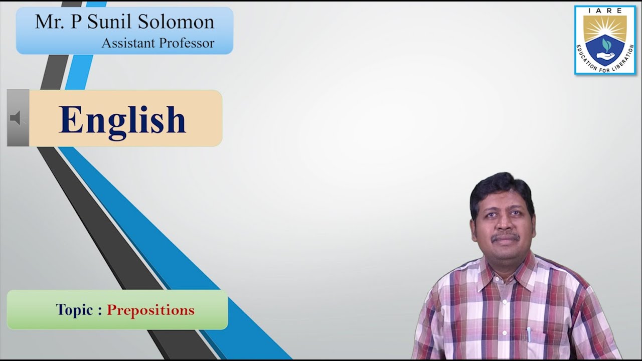 Prepositions by Mr. P Sunil Solomon - YouTube