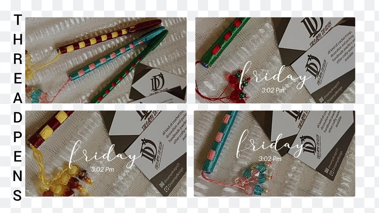 how to weaving pen with thread - YouTube