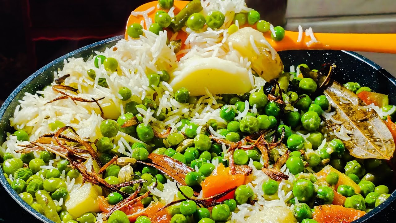 Aloo Matar Pulao Recipe | Aloo Matar Pulao Banane ka Tarika | Vegetable ...