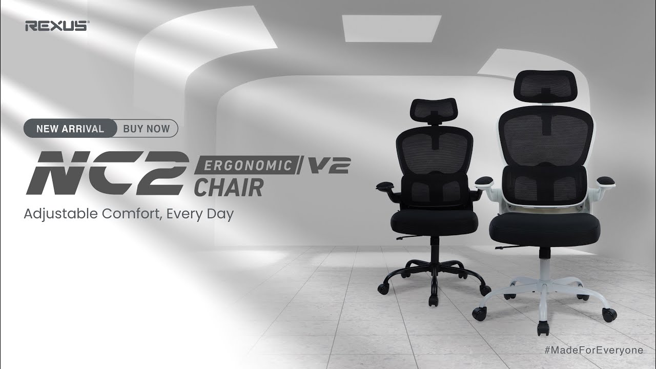 NC2 ERGONOMIC CHAIR V2 | REXUS #officechair #ergonomics #rexus - YouTube