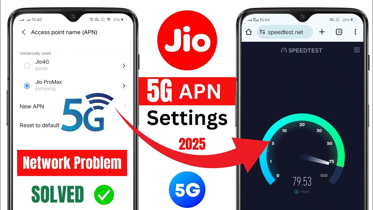 5g network settings | jio 5g apn settings 2025 | jio network problem ...