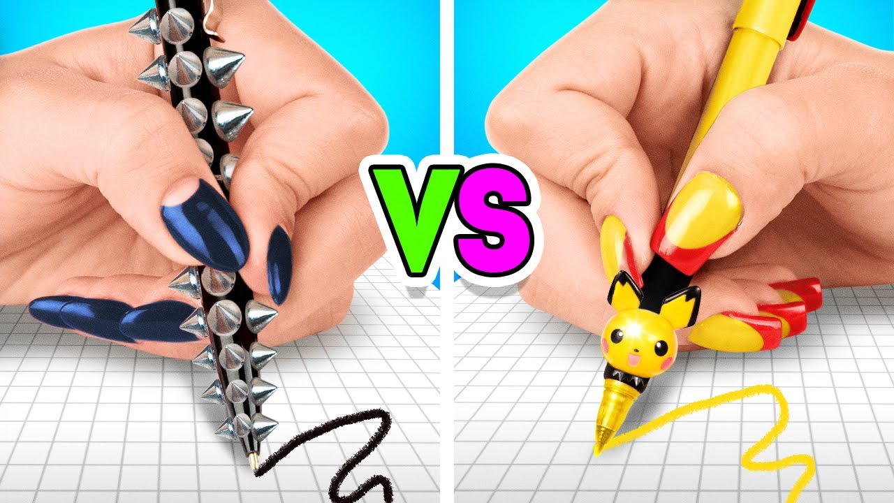 WEDNESDAY VS PIKACHU! DRAW BATTLE, SCHOOL SUPPLIES & CRAFTS! - YouTube