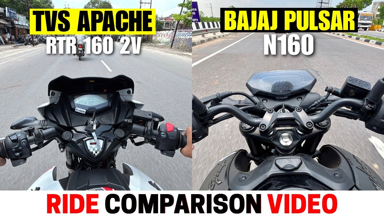 New 2025 TVS Apache RTR 160 2V Vs Bajaj Pulsar N160 RIDE COMPARISON🥳 ...