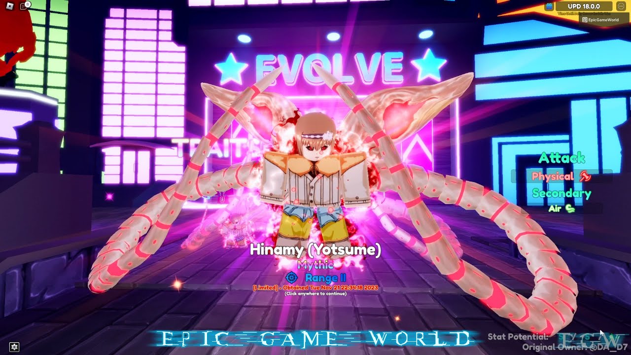 Hinamy Evo And Showcase Halloween 2023 Update Anime Adventures - YouTube