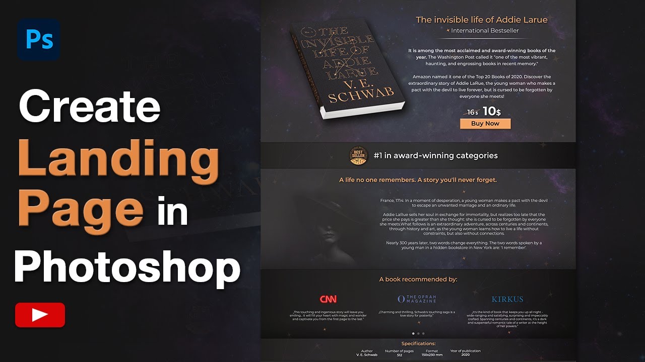 Create Landing Page in Photoshop - YouTube